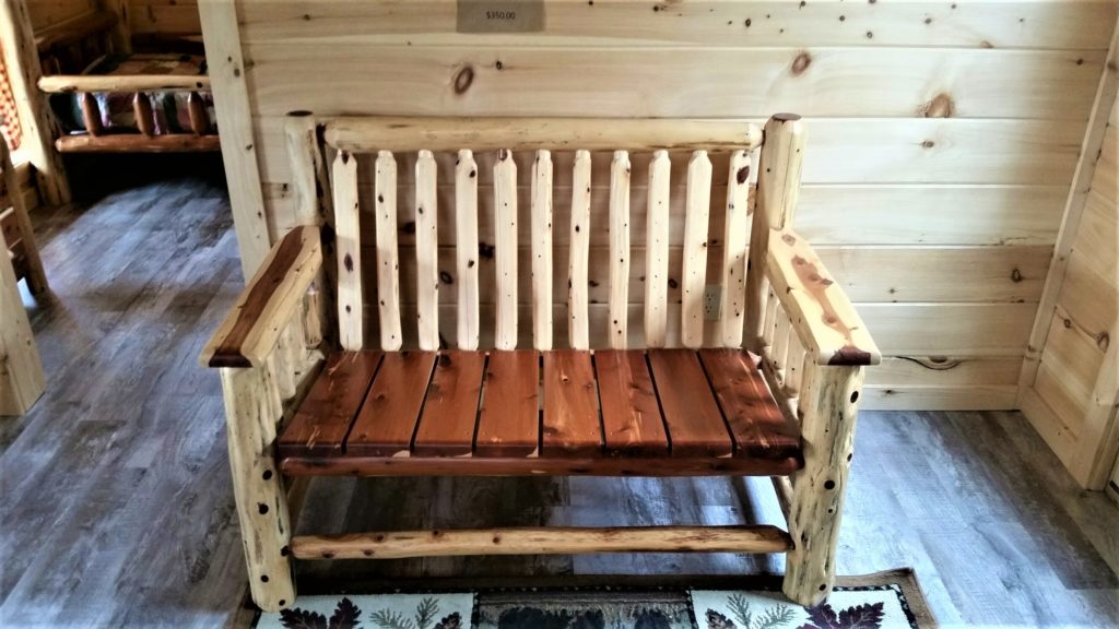 Red cedar 48 inch loveseat | Factory Built Park Model RV Cabins | Tiny ...